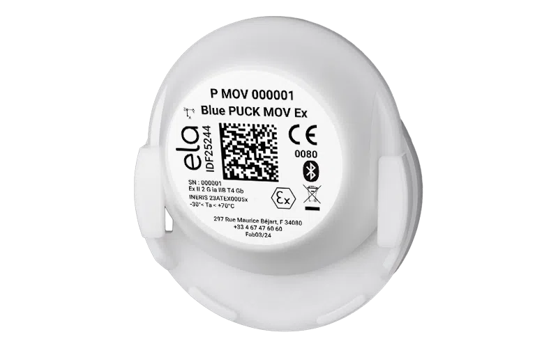 ATEX Bluetooth motion sensor - Blue PUCK MOV Ex - ELA Innovation
